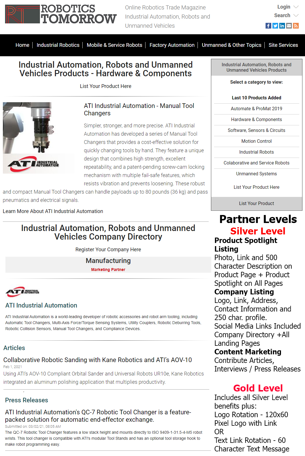 Industrial Automation, Robots and Unmanned Vehicles Advertising ...