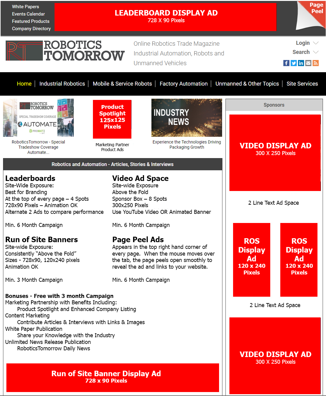 Industrial Automation, Robots and Unmanned Vehicles Advertising ...